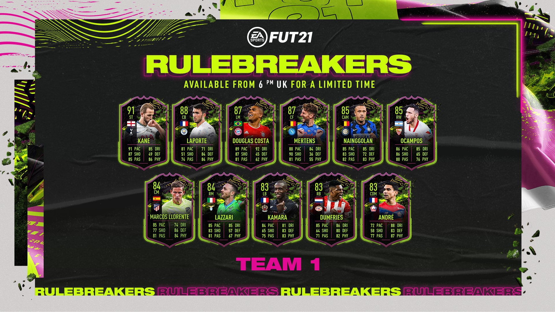 FIFA 21: primeiro time do "Rulebreakers" tem brasileiro