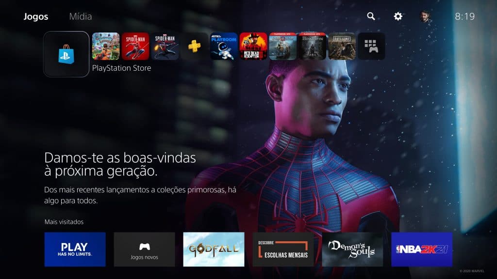 Conhecendo: veja como é a interface do PS5 e os menus!