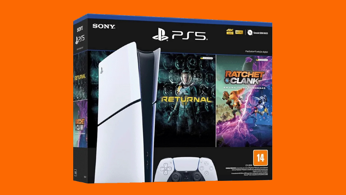PS5 Digital (Slim) com Returnal e Ratchet & Clank tem grande desconto com cupom; aproveite!